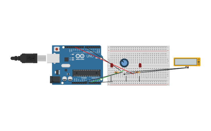 Circuit design analog to digital - Tinkercad