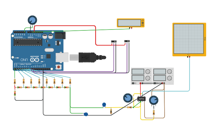 Circuit design DAC - Tinkercad