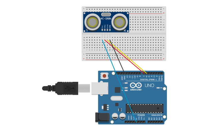 Circuit design A9 Ultraschallsensor | Tinkercad
