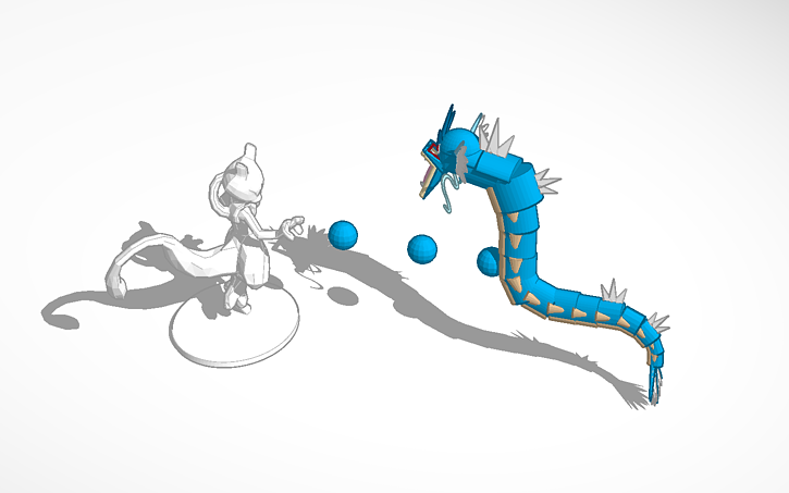 3D design Mewtwo v.s. Gyrados | Tinkercad