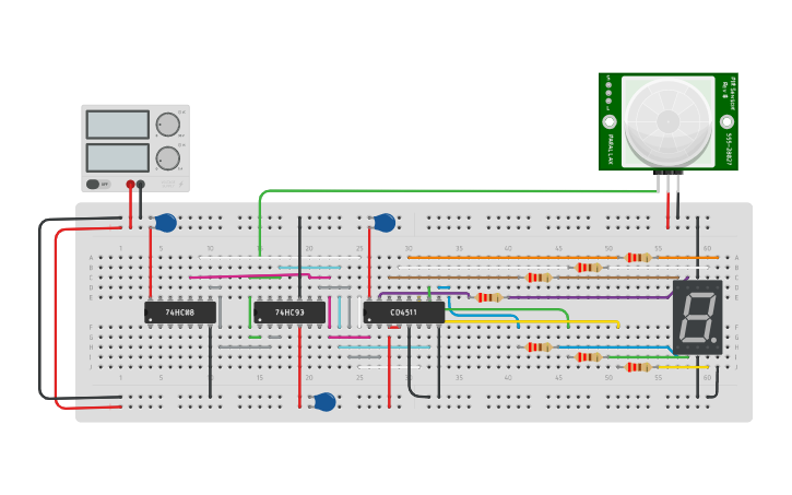Circuit design Step 4 - Lab 2 - EE Practice - SRM - Tinkercad