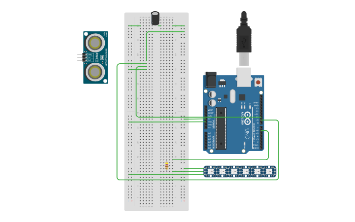 Circuit design Sonar - Tinkercad