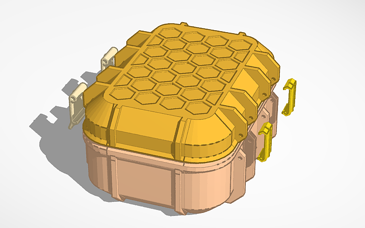 3D design Rugged box with honneycomb cover - Tinkercad