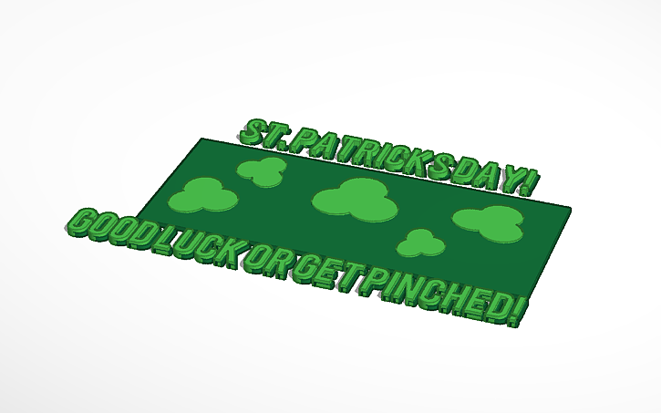 3D design St.Patricks Day - Tinkercad