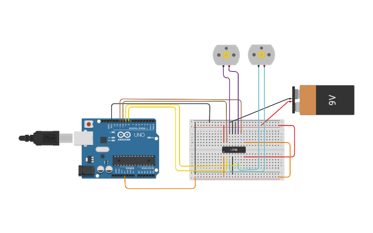 Circuit design Motor Driver - Tinkercad