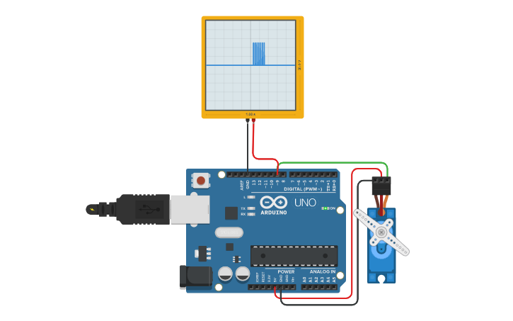 Circuit design Exercise 3B (Servo Motor Control) - Tinkercad
