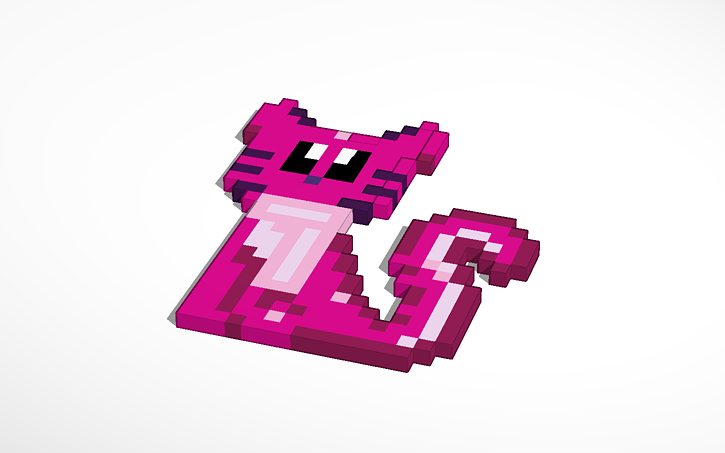 3D design Pink Kawaii Pixel-Cat | Tinkercad