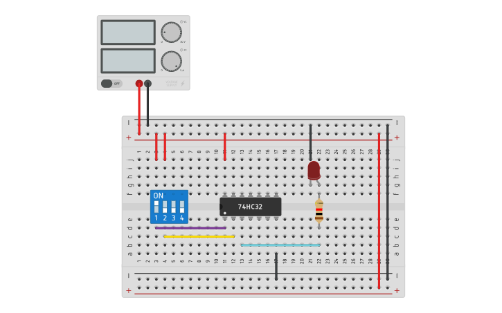 Circuit design EXP_1 Familiarisation of logic OR gate | Tinkercad