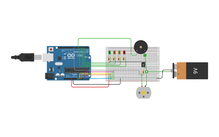 Circuit Design Water Level Indicator Tinkercad