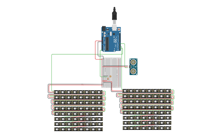Circuit design Projet ghost LED eyes | Tinkercad