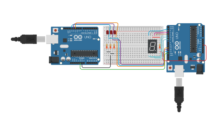 Circuit design Visualizador de 7 segmentos - Tinkercad
