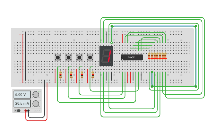 Circuit Design Cd4511 7 Segment Decoder Circuit Tinkercad