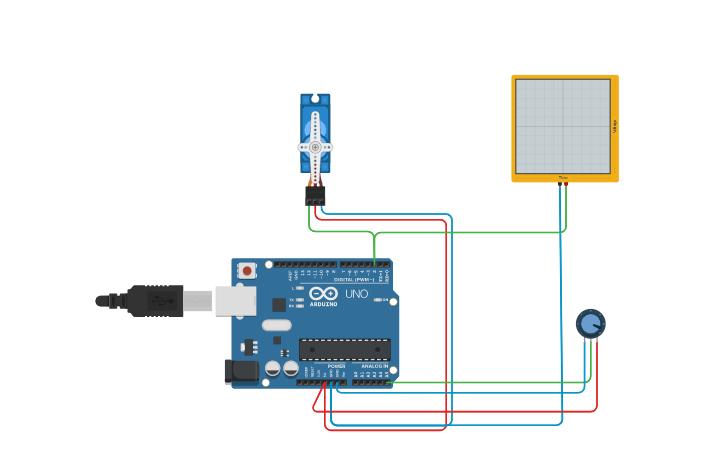 Circuit design Arduino Servo - Aufgabe 1 | Tinkercad