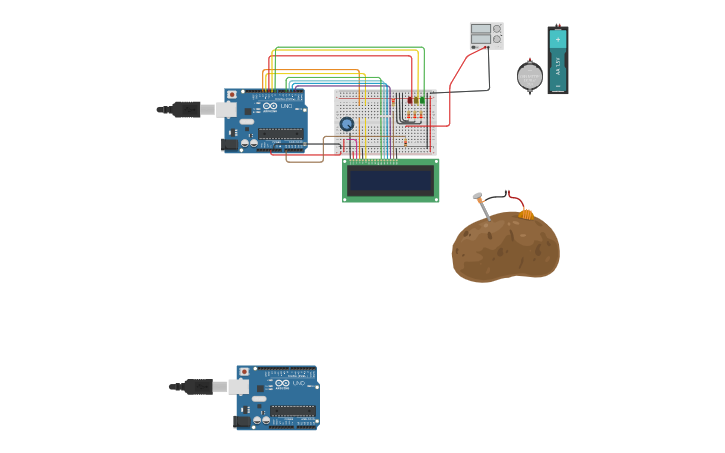 Circuit design Medidor de voltaje Arduino - Tinkercad