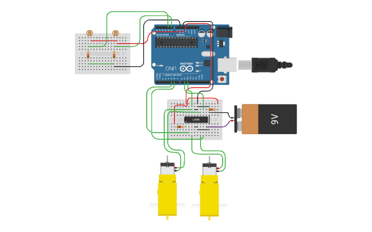 Circuit Design Dc Motor Sample Control By Photo Sensor Tinkercad