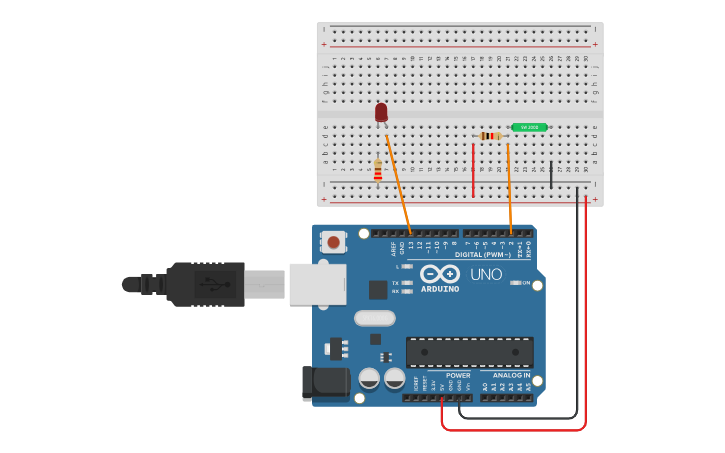 Circuit design tilt sensor - Tinkercad
