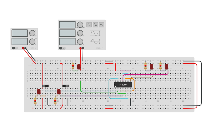 Circuit design RS latch with Clock - Tinkercad