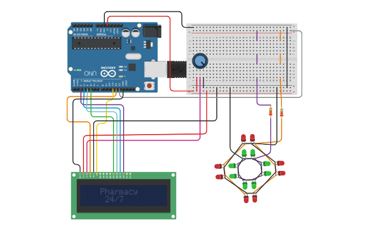 Circuit design Fatme and Hawraa project ENGG200 | Tinkercad