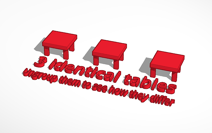 3D design Understanding Structure-3 tables | Tinkercad