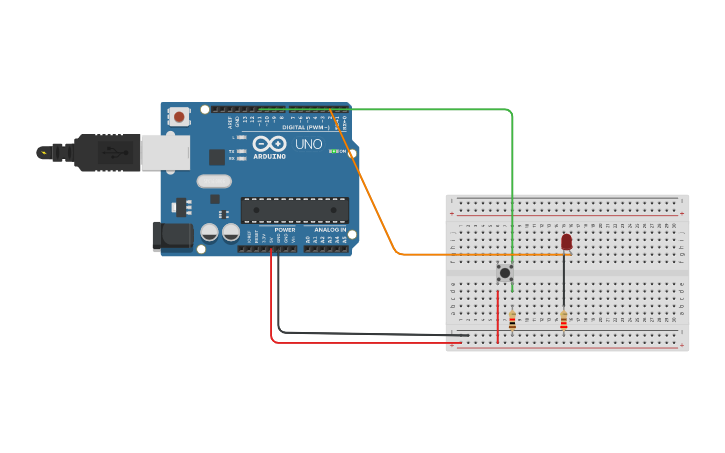 Circuit design Pietro led interruttore - Tinkercad