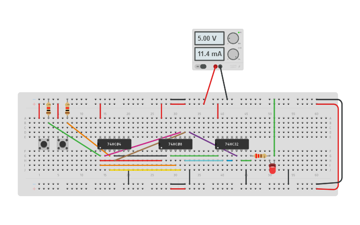 Circuit design Circuito Combinacional | Tinkercad