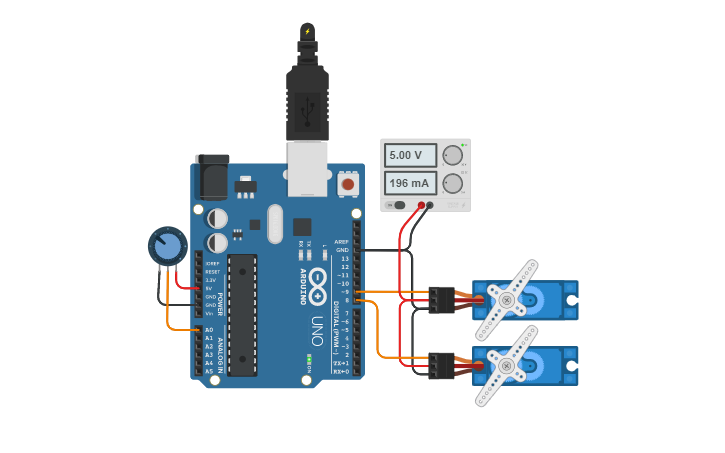 Circuit design Aula 18 - 2 Servo Motores - Curso de Arduino para ...