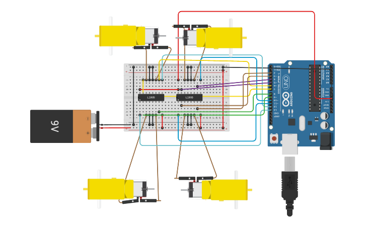 Circuit design CAR - Tinkercad