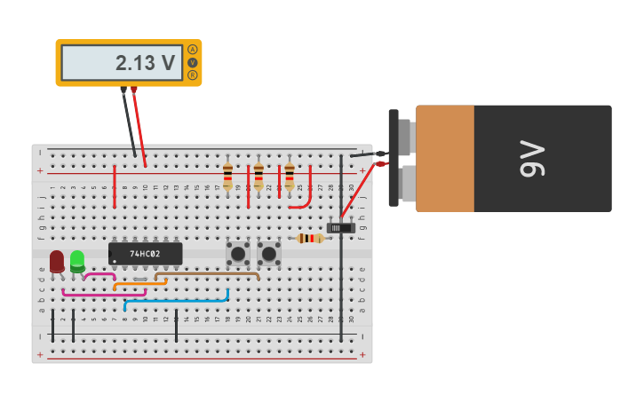 Circuit design NOR Gate using transistor | Tinkercad