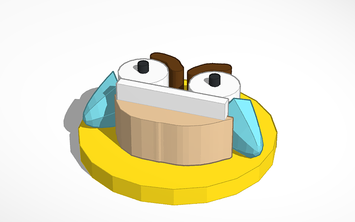 3D design laughing crying emoji meme - Tinkercad
