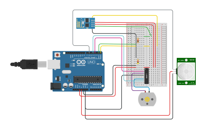 Circuit design Iot Mini Project - Tinkercad