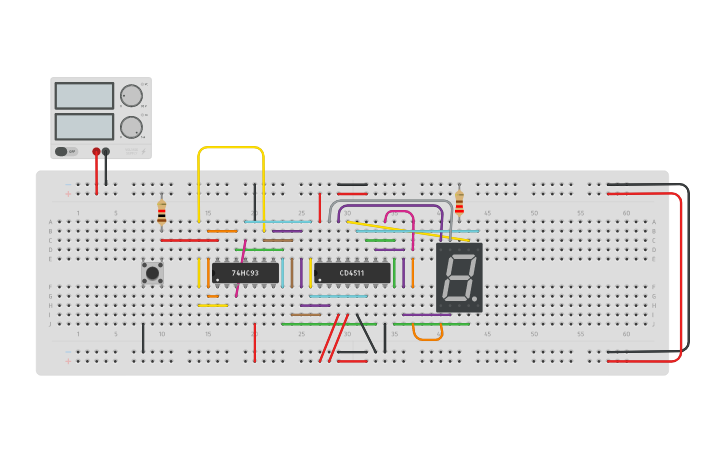 Circuit design Contador - Tinkercad