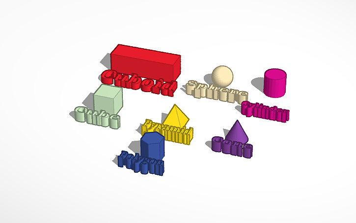 3D design 3D shapes Demo - Tinkercad