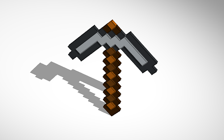 3D design MINECRAFT - Picareta de Ferro - Tinkercad