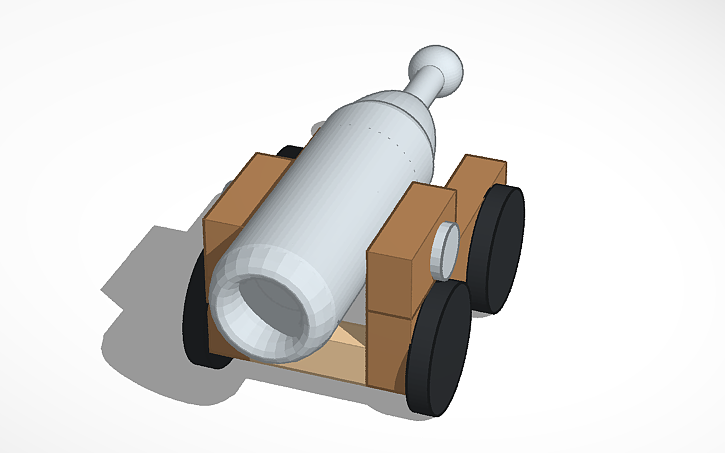 3D design Cartoon Cannon - Tinkercad