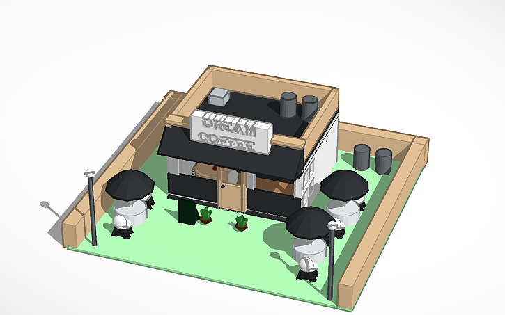 3D design COFFEE SHOP STAGE ISOMETRIC - Tinkercad
