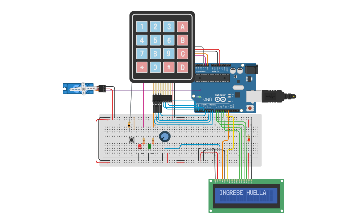 Circuit design Control de Acceso seguro con Arduino ng - Tinkercad