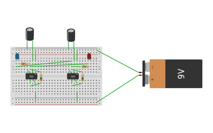 Circuit Design Police Lights Using 555 Ic Tinkercad