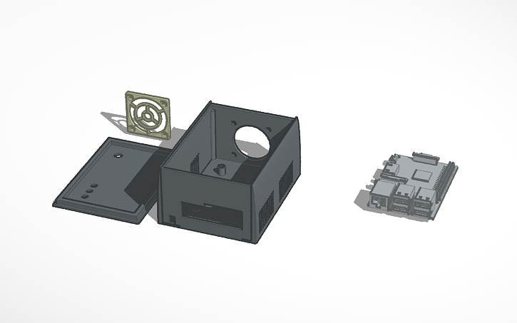 3D design RaspberryPi + SIM800 GSM Shield - Tinkercad