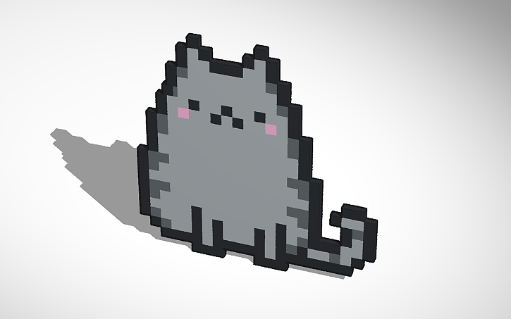 3D design pixel cat - Tinkercad