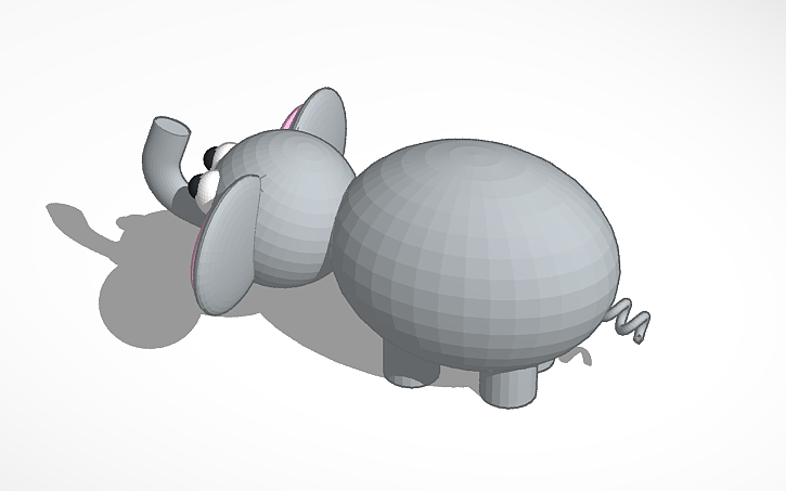 3D design Laila's Elephant (Midterm project) - Tinkercad