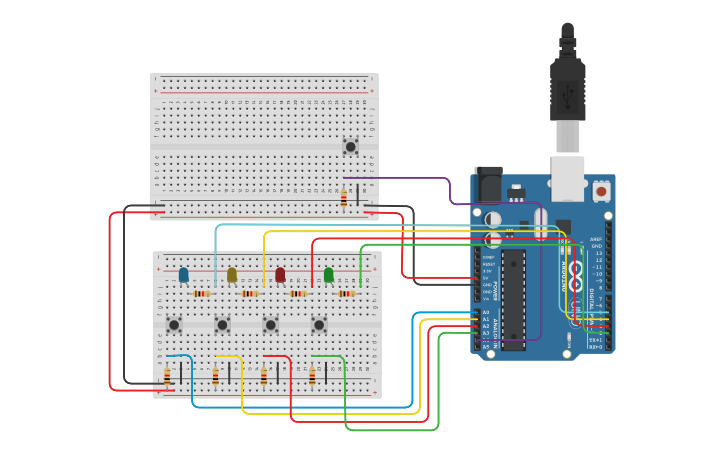 Circuit design Simon Says - Tinkercad