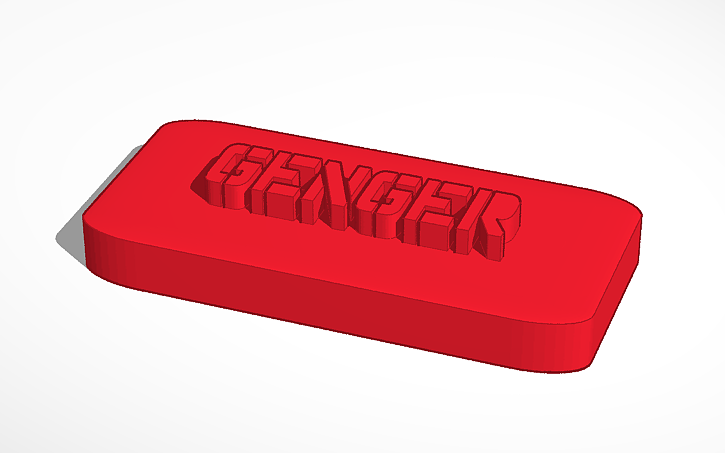 3D design GENGAR NAME PLATE - Tinkercad