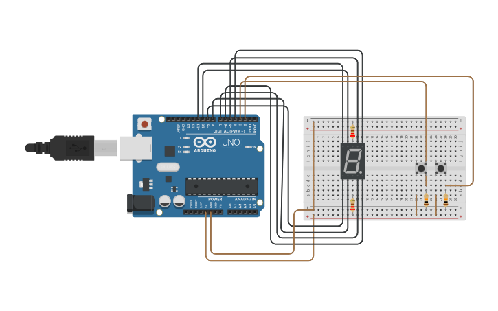 Circuit design Stopwatch - Tinkercad
