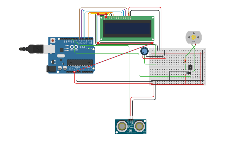 Circuit design Water Level Project - Tinkercad