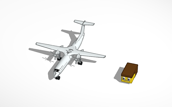 3D design Bombardier Dash-8 with Landing Gear - Tinkercad