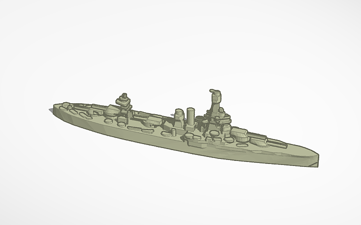 3D design Global War 1936v4:USA:USS Texas - Tinkercad