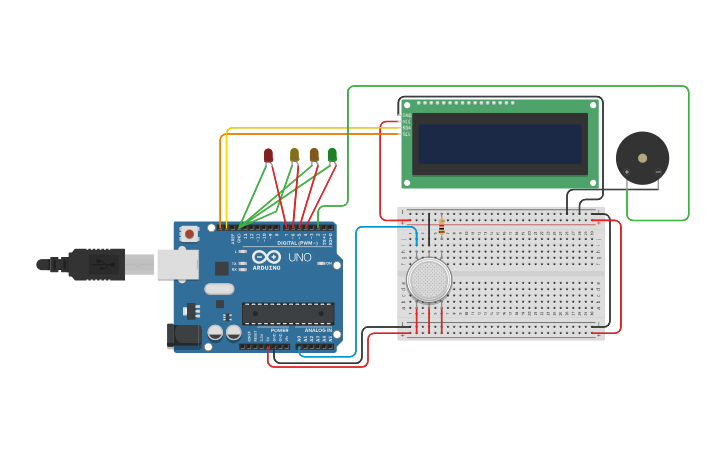 Circuit design Program 6: Air Quality Gas Sensor - Tinkercad