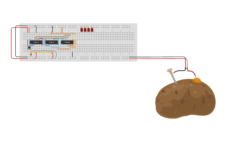 Circuit design Bo dem dong bo 4 bit dung J-K flip flop | Tinkercad