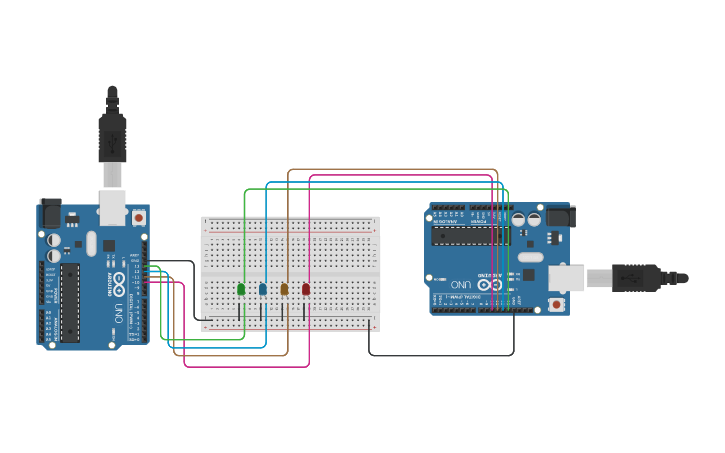 Circuit Design Spi Communication Between 2 Arduino Uno Tinkercad