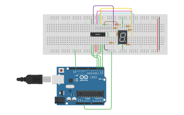 Circuit Design Display 7 Segmentos Con Arduino Port D Tinkercad 8385
